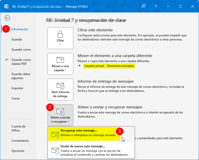 Cómo Recuperar un Email Enviado por Error con Outlook